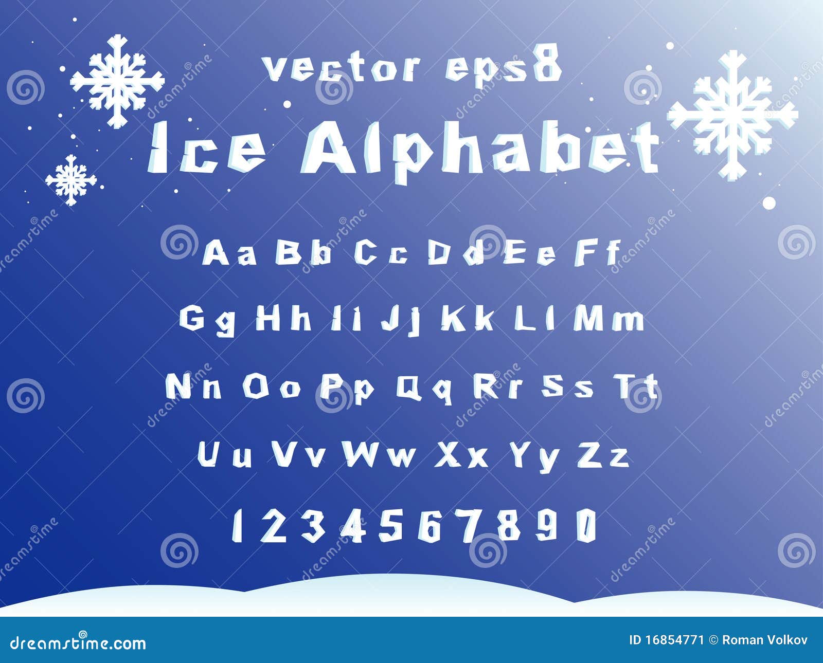 Ice alphabet stock vector. Illustration of english, shape - 16854771