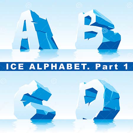 Ice alphabet. Part 1 stock vector. Illustration of cold - 27824828