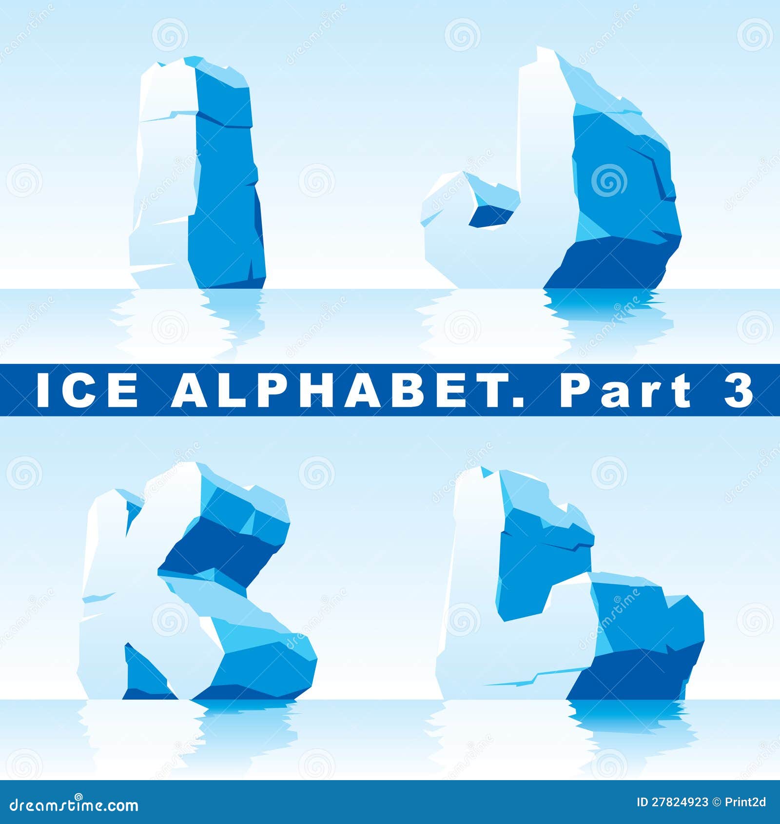 Ice alphabet. Part 3 stock vector. Illustration of letter - 27824923
