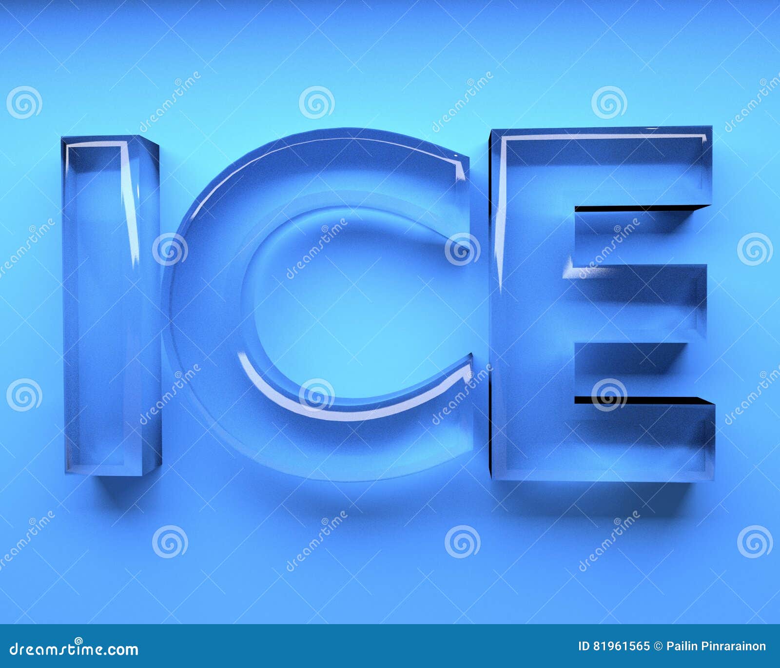 Ice Alphabet Word with Blue Glass Design in 3D Render Image Stock ...