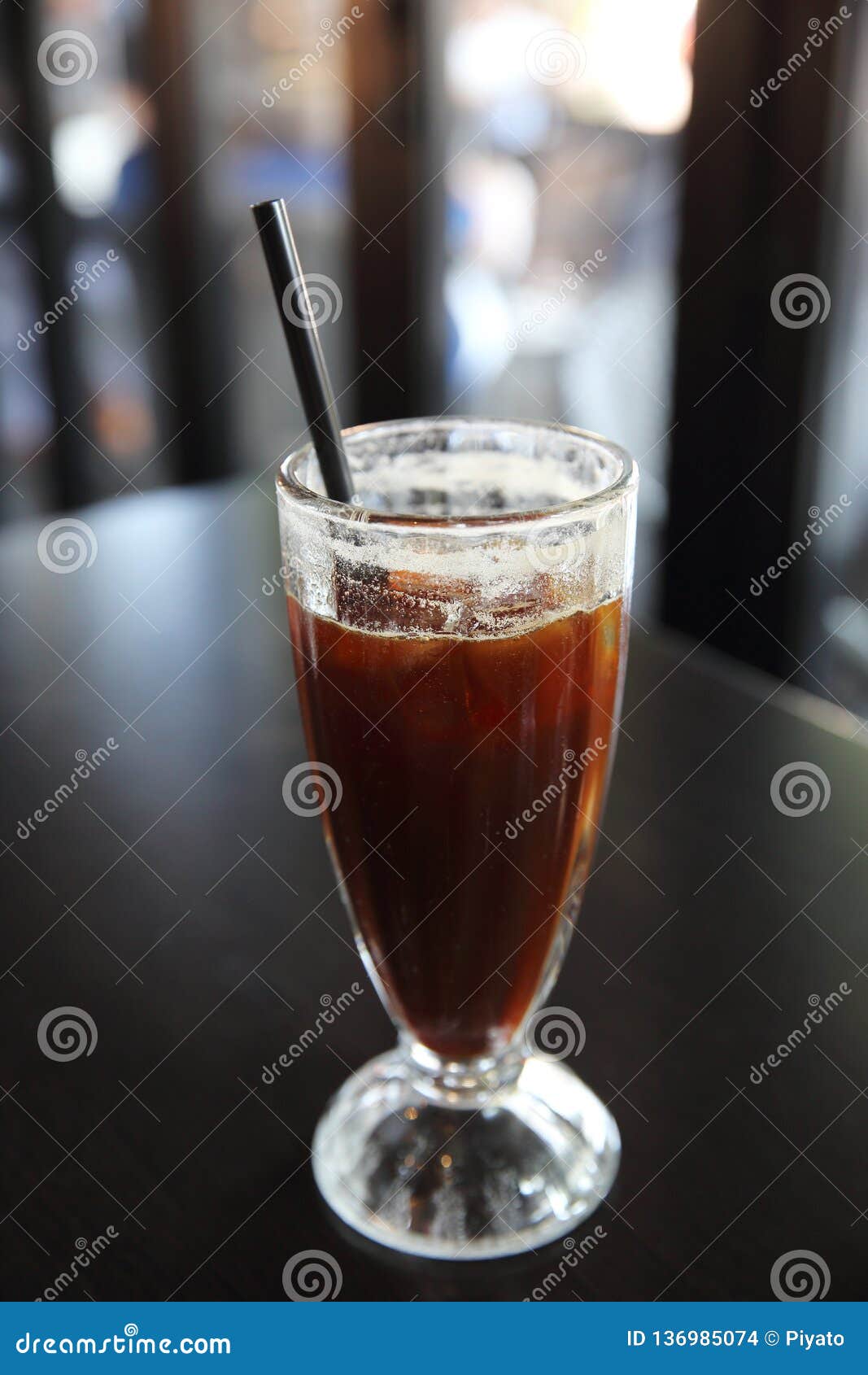 Iced Americano coffee stock photo. Image of black, food - 136985074