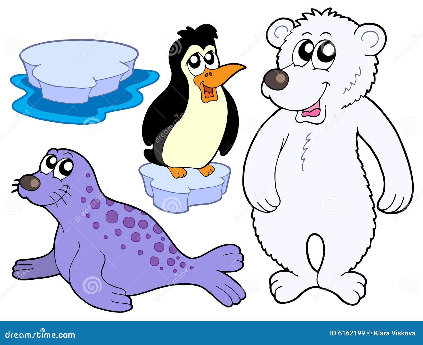 Ice animals collection stock vector. Illustration of smile - 6162199