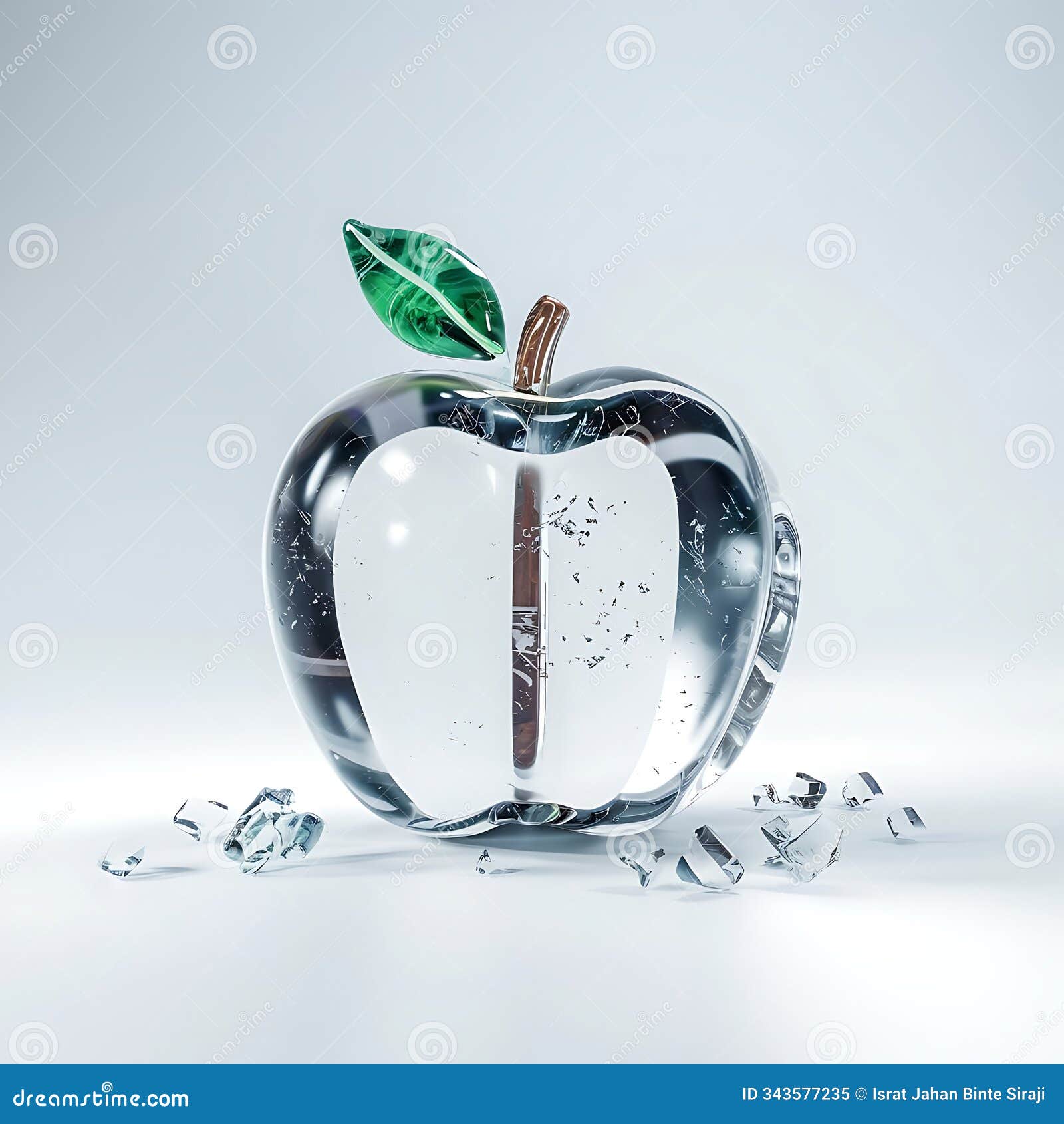 Ice Apple on Light Background Stock Illustration - Illustration of ...