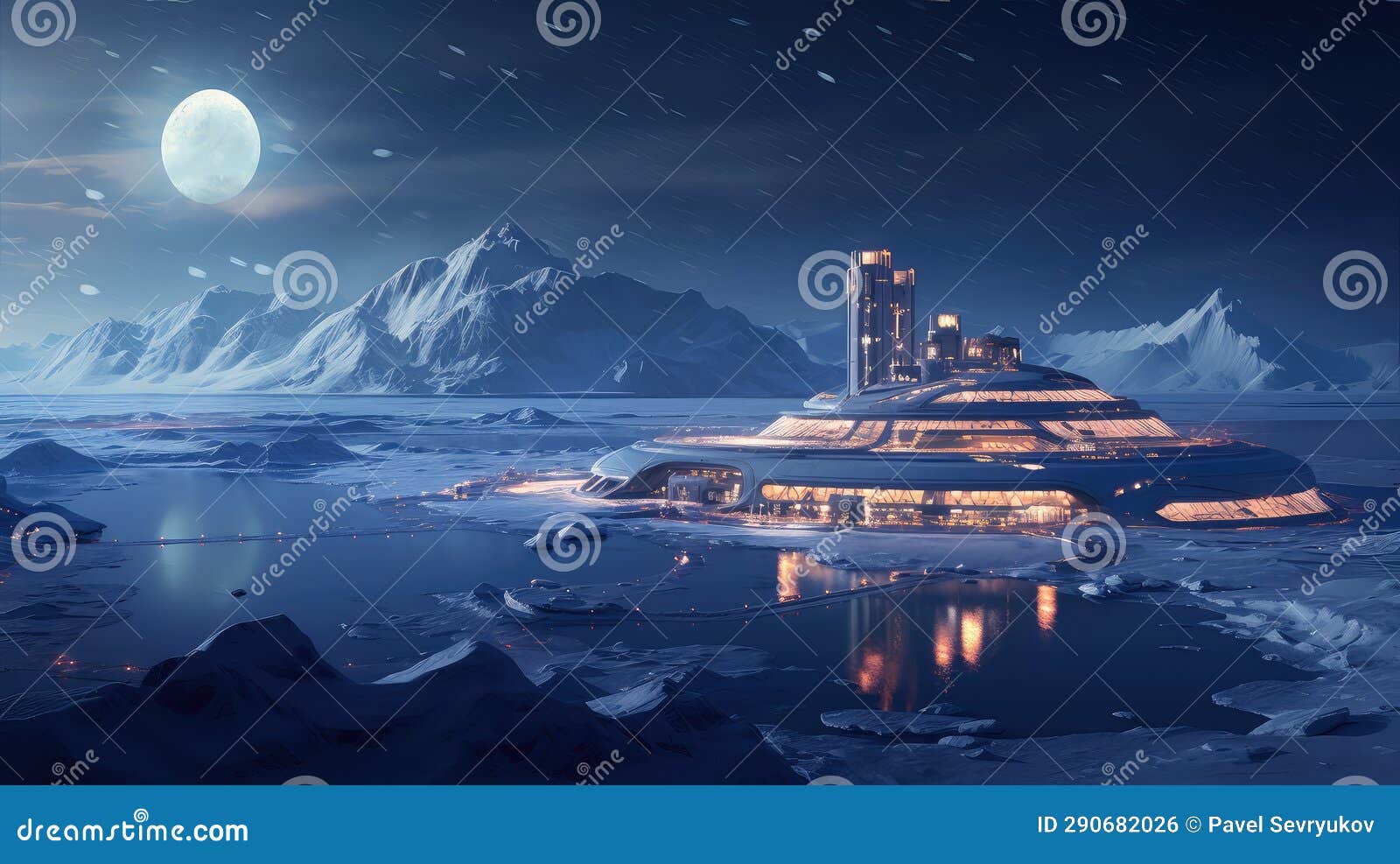 Ice Arctic Research Station Stock Illustration - Illustration of ...