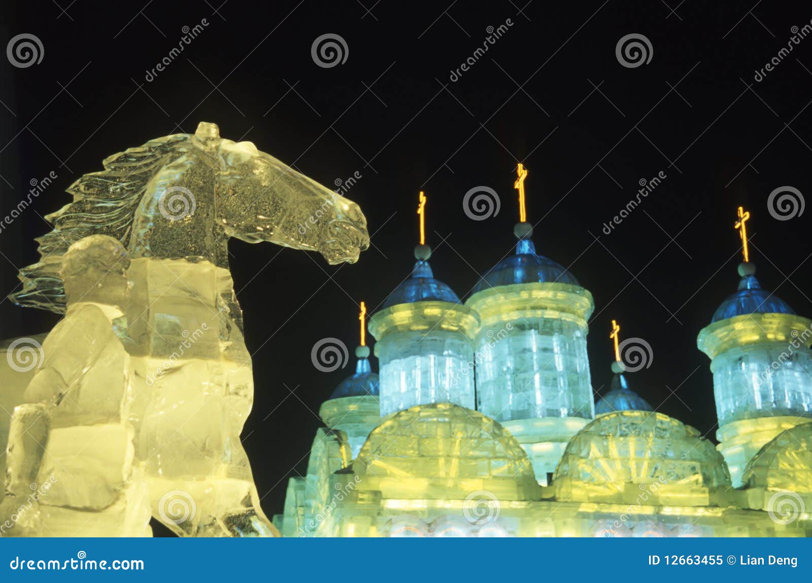 Ice art editorial image. Image of artificial, horse, humanoid - 12663455
