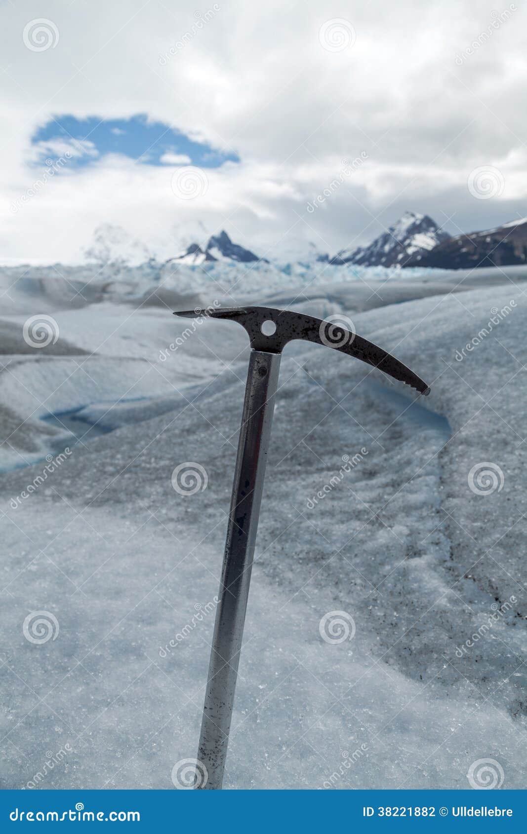 Ice Axe Fixed on Frozen Ice Stock Photo - Image of landscape, safety ...