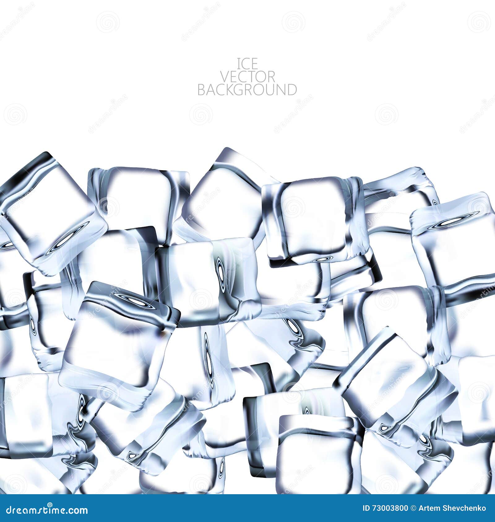 Ice Background on White Backdrop Isolated. Realistic Illustration Stock ...
