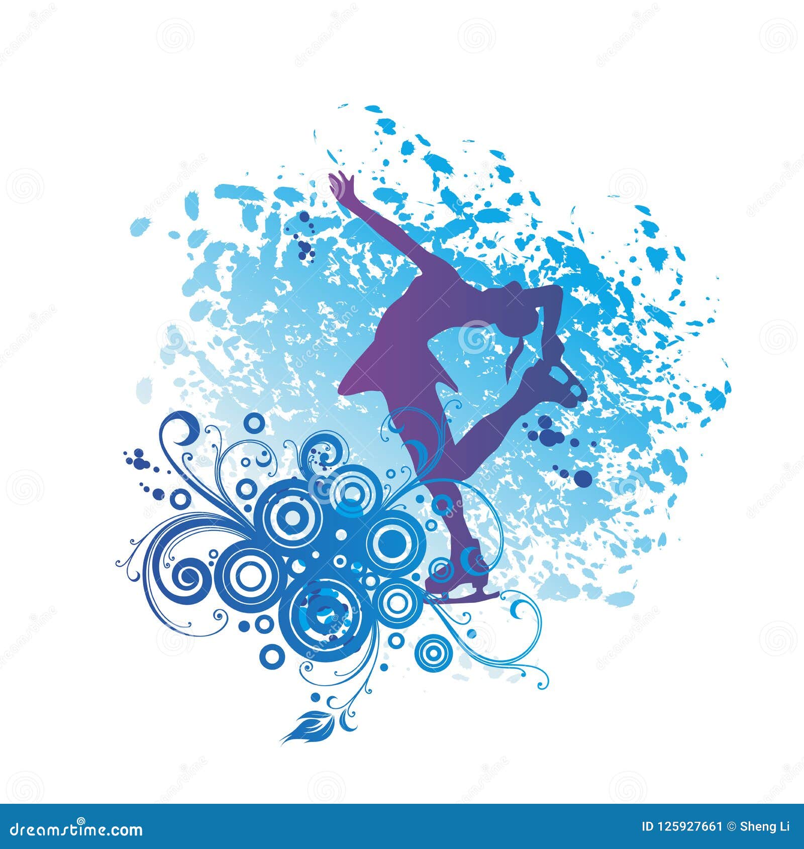 The Ice Ballet Dancing Silhouettes Stock Vector - Illustration of shape ...