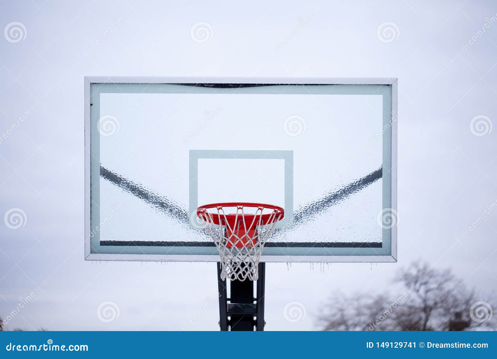 Ice Basketball Backboard stock image. Image of court - 149129741