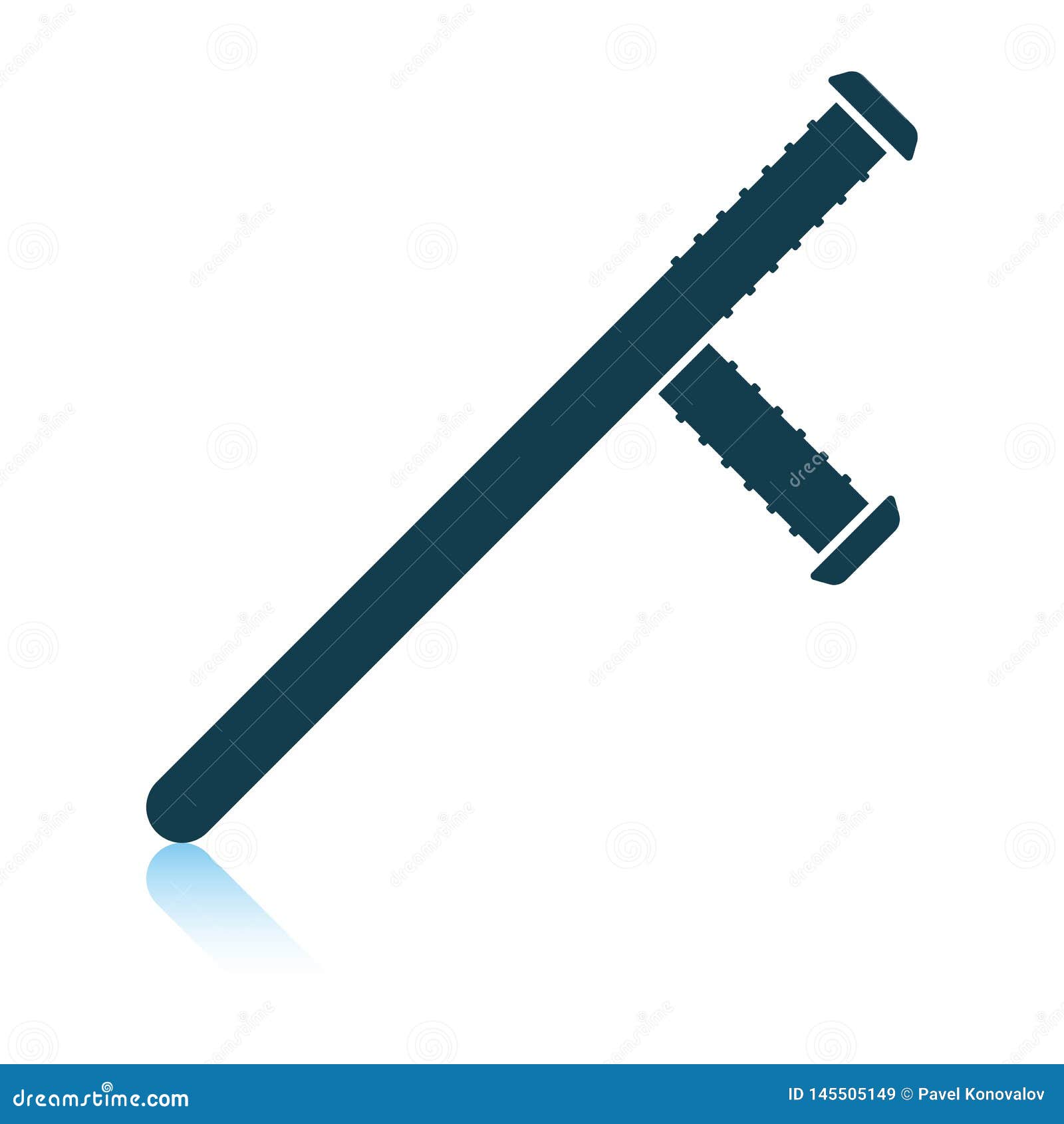 Police baton icon stock vector. Illustration of crime - 145505149