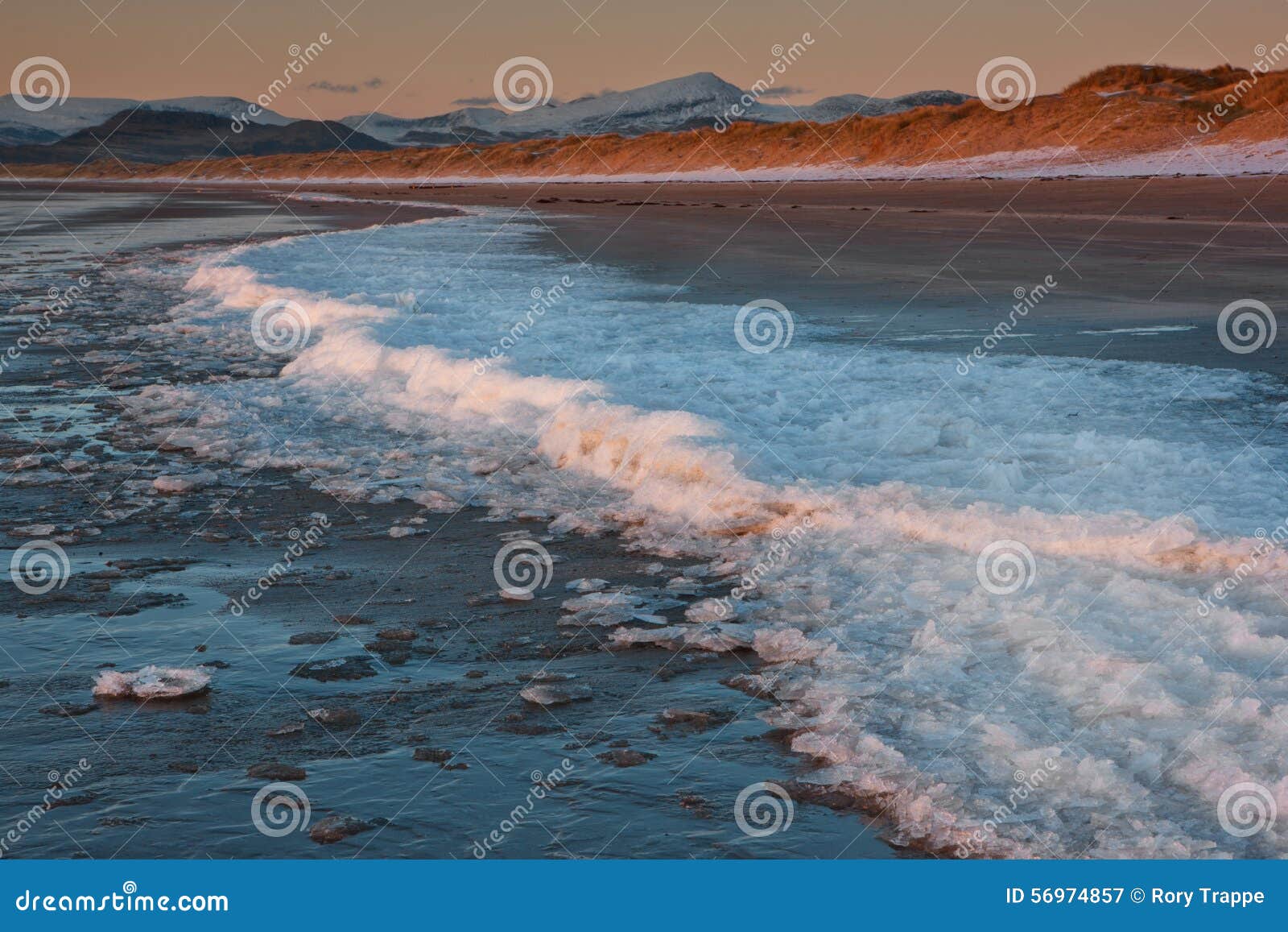 Ice on a beach stock image. Image of winter, wales, snowdon - 56974857