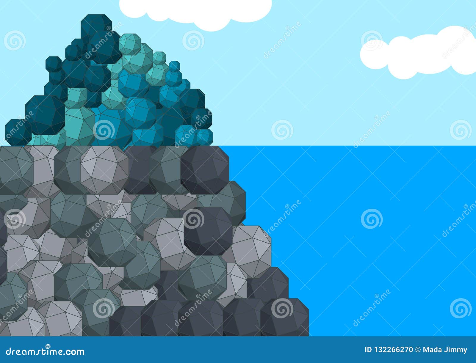 Ice berg illustration stock vector. Illustration of gradation - 132266270