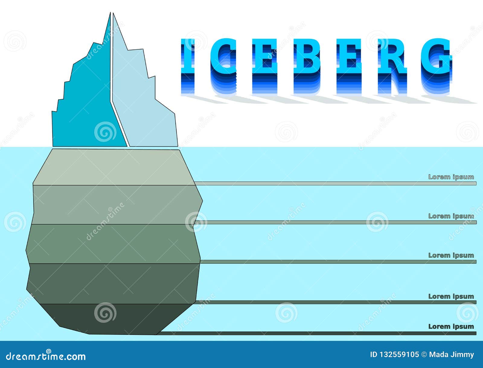 Ice berg illustration stock vector. Illustration of depth - 132559105