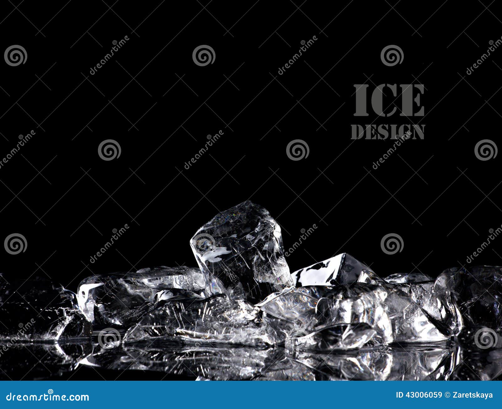 Ice on black background stock image. Image of light, cube - 43006059