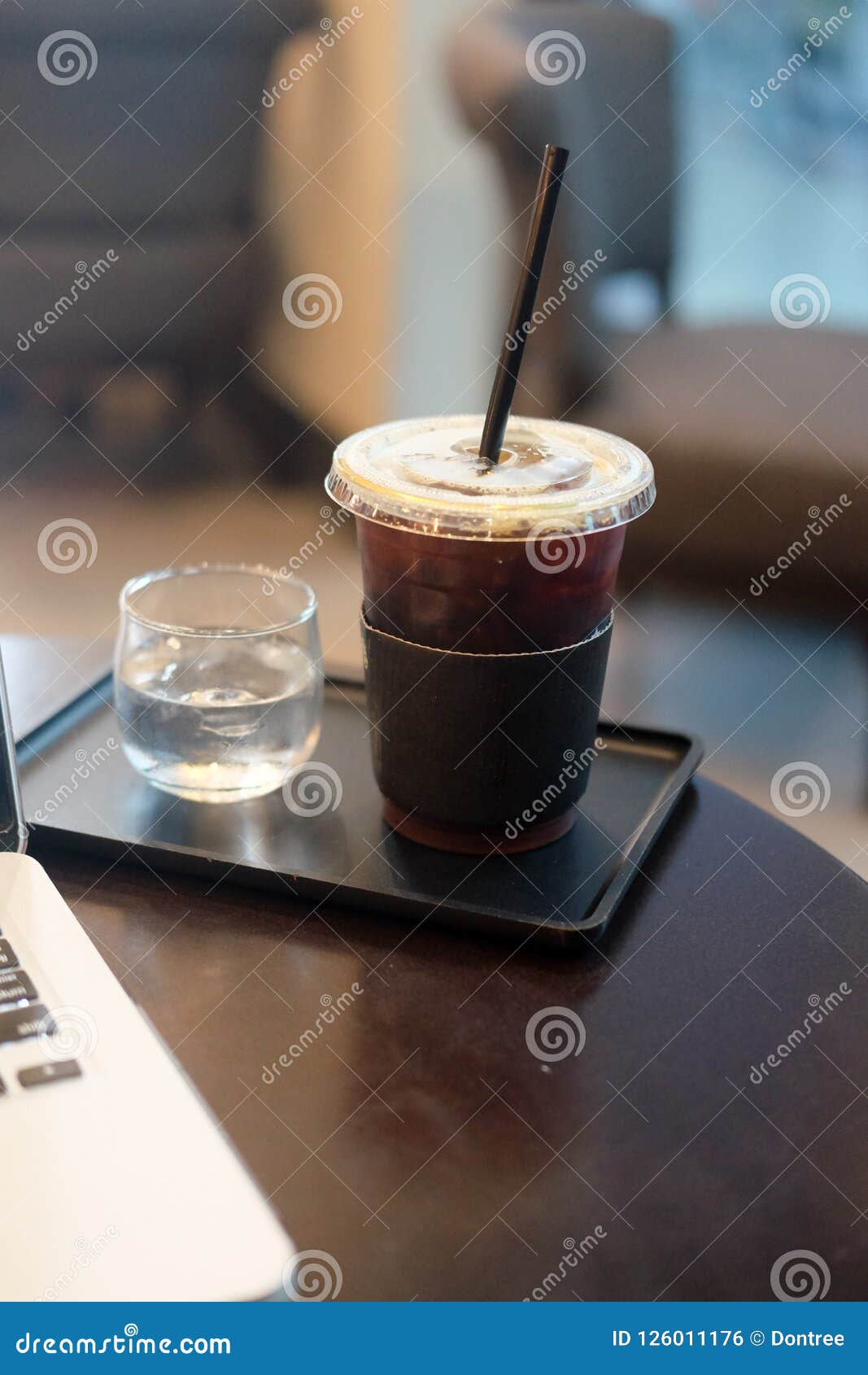 Ice Black Coffee or Long Black Coffee Stock Photo - Image of sugar ...
