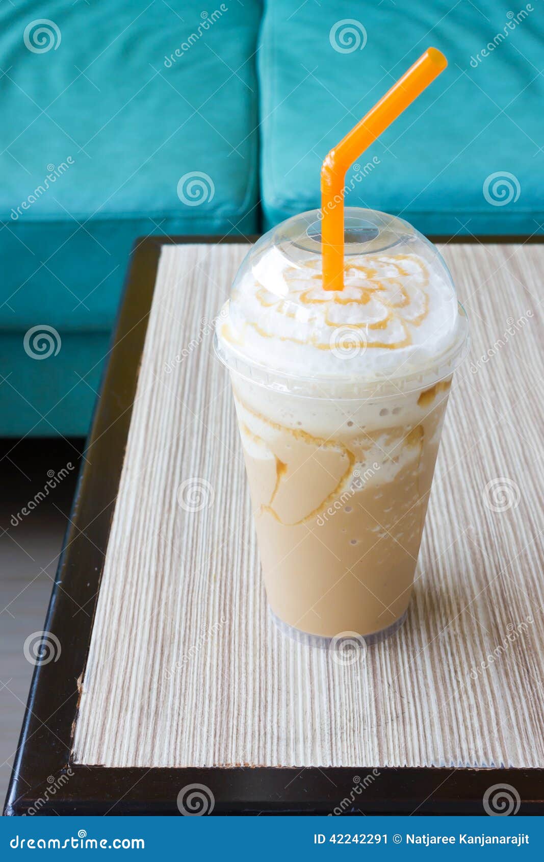 Ice blend caramel coffee stock image. Image of frappuccino - 42242291