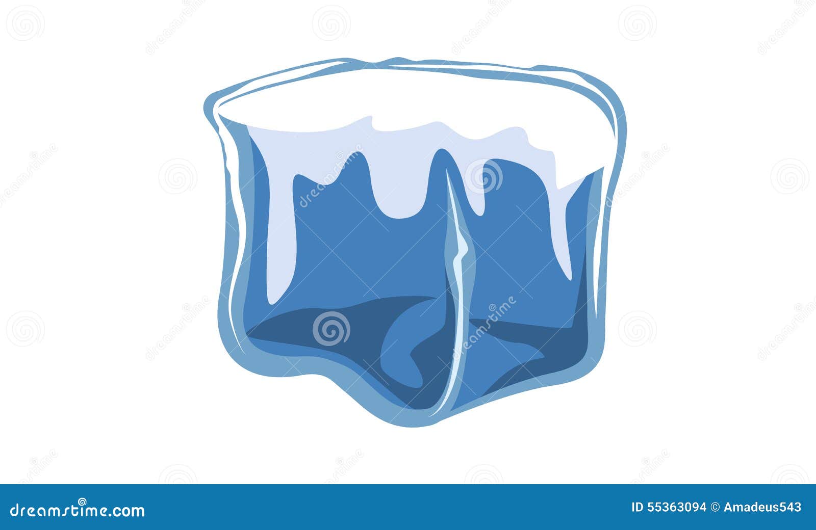 Ice Block Icon Vector Illustration Of Frozen Block Stock Vector - Image ...