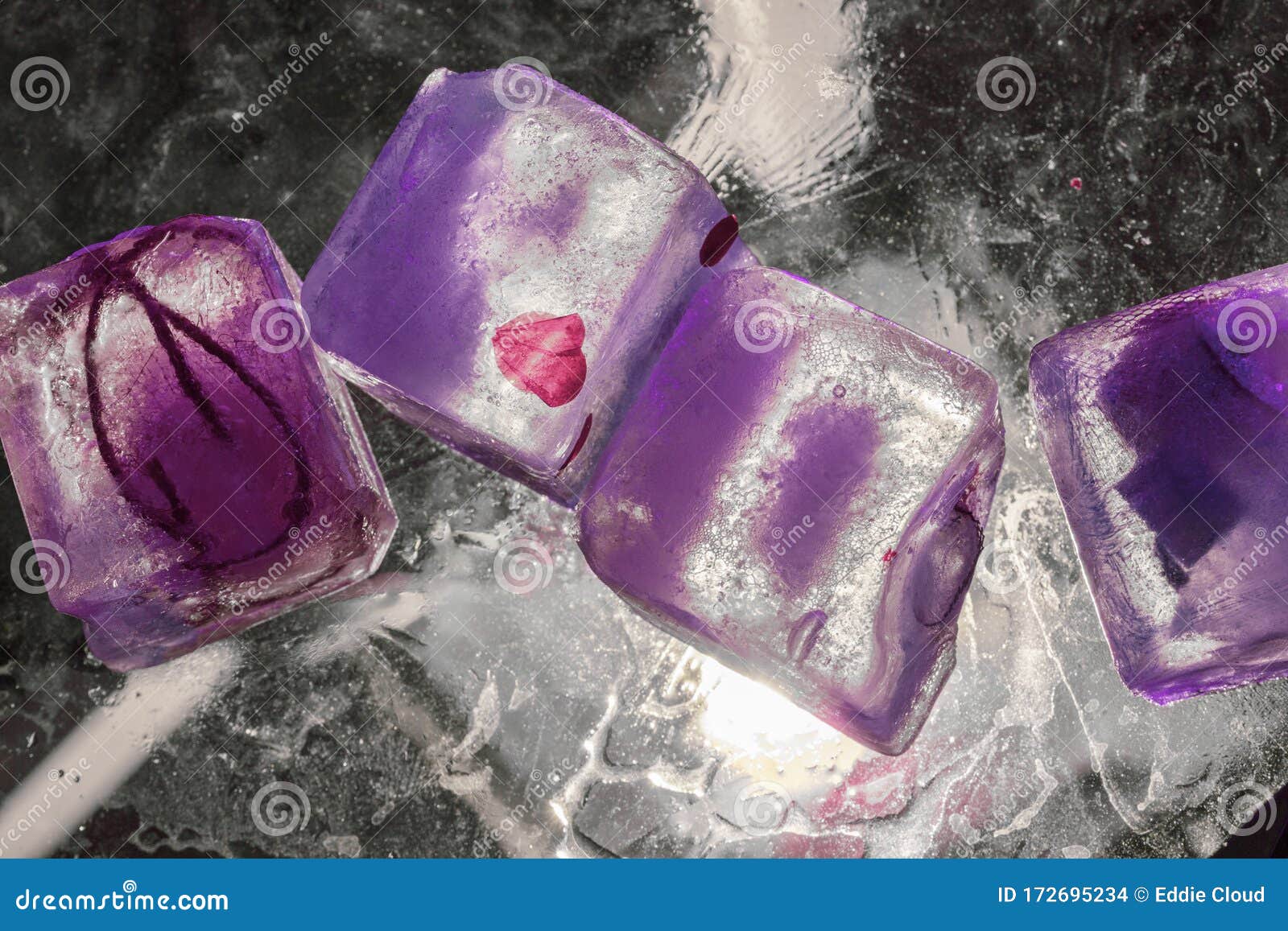 Ice Blocks Abstract Composition in Magenta Tones Stock Photo - Image of ...