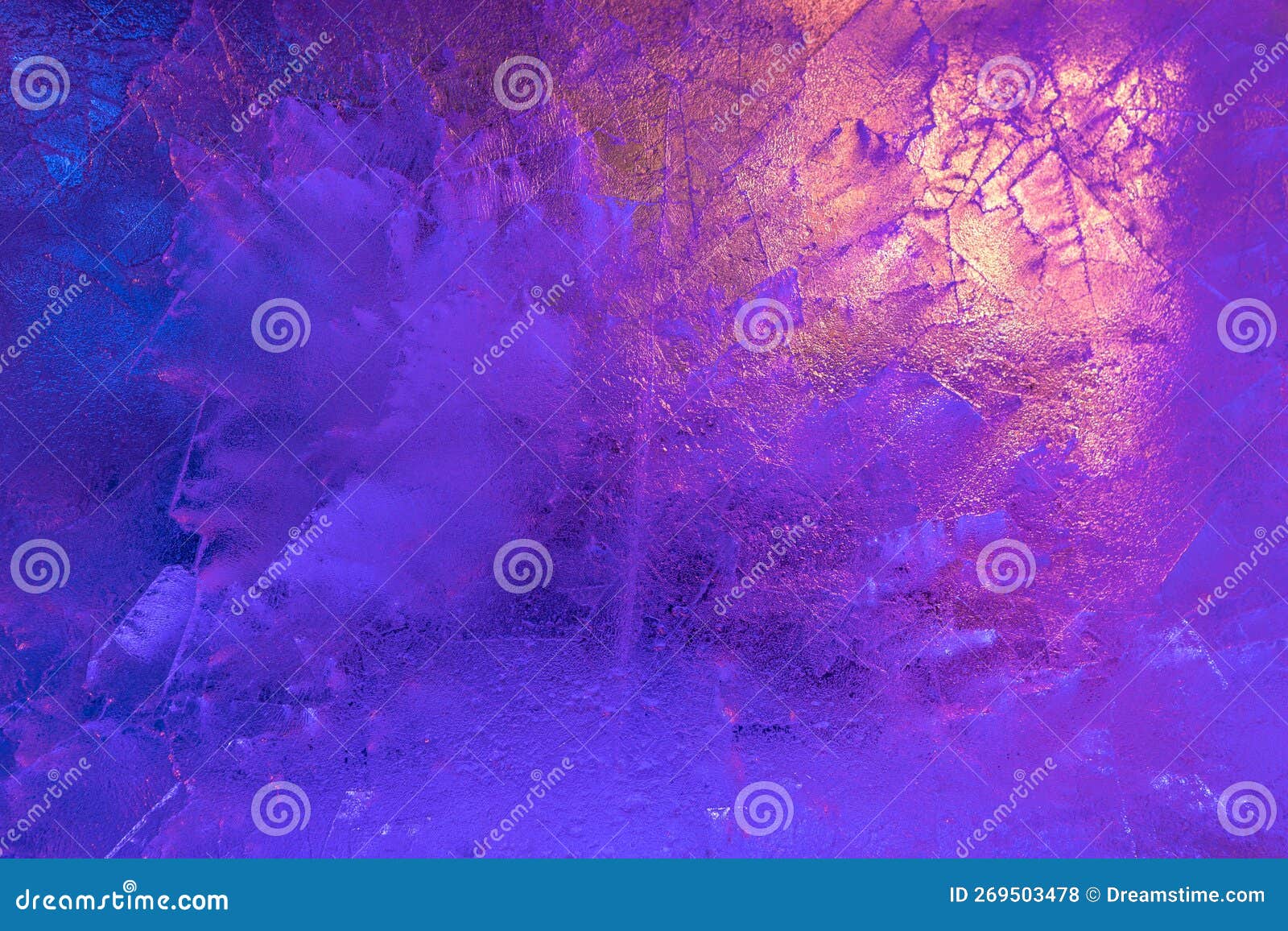 Ice Blocks with Colored Lights. Glowing Ice Stock Photo - Image of ...