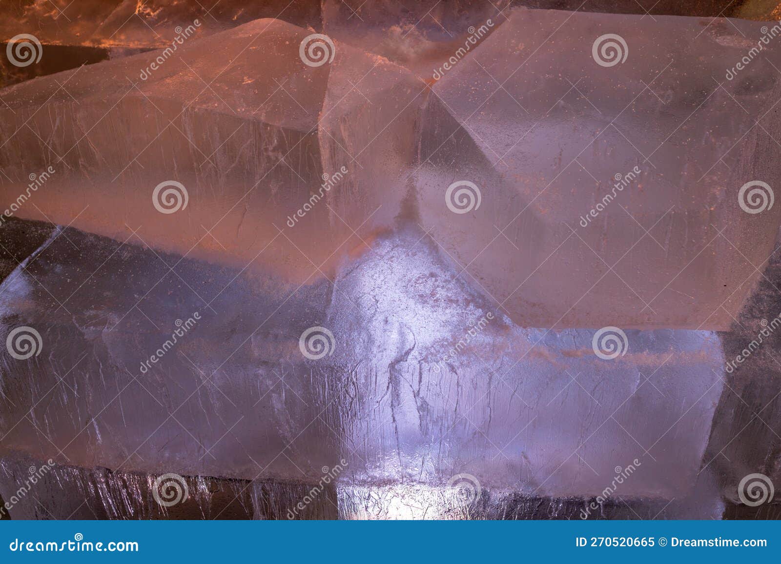 Ice Blocks with Colored Lights. Glowing Ice Stock Image - Image of ...