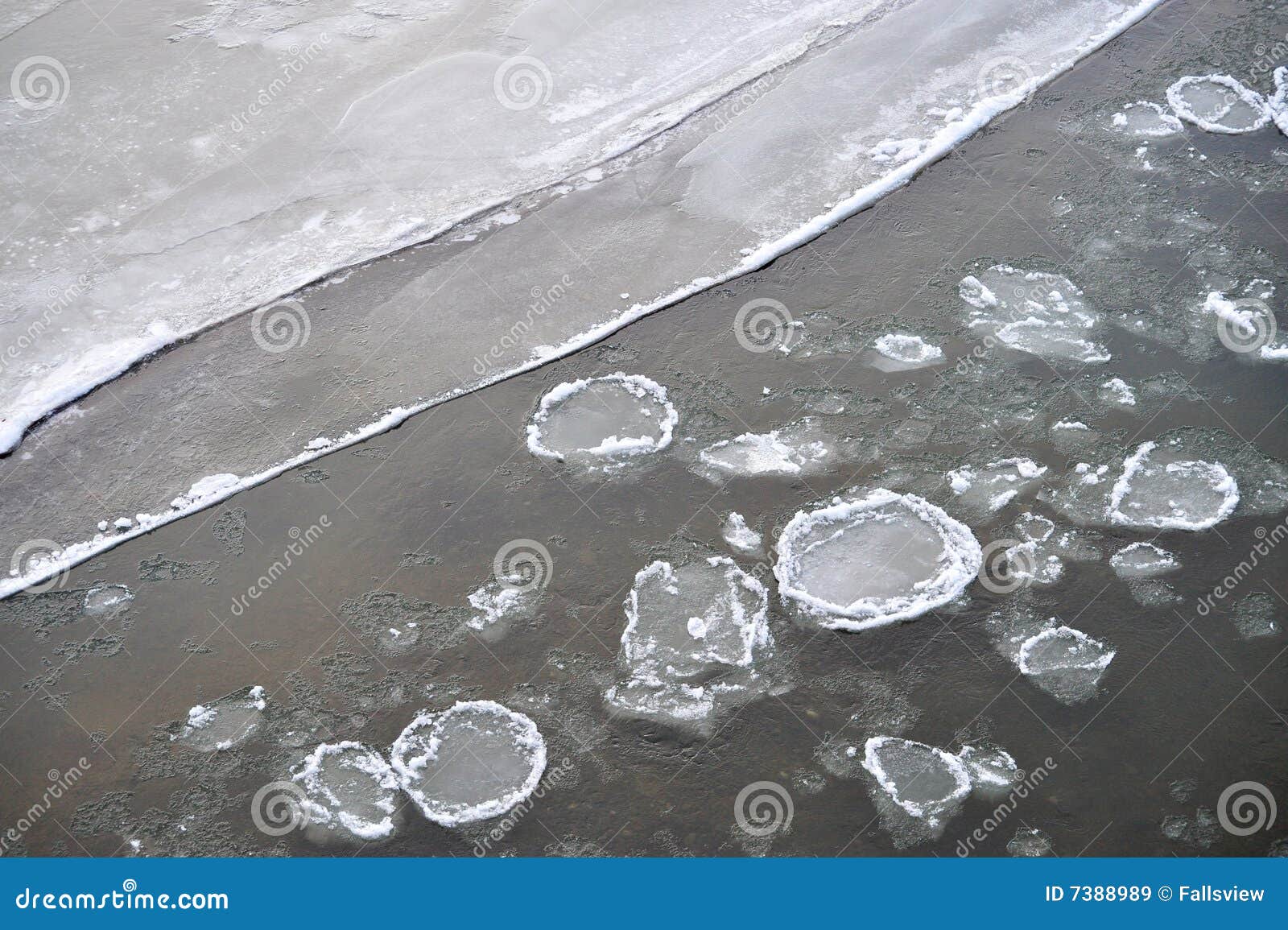 Ice Blocks Flowing in River Stock Image - Image of early, landscape ...