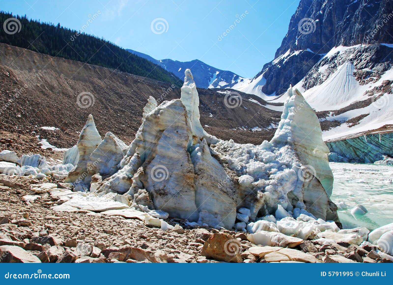 Ice blocks and Ice lake stock image. Image of alberta - 5791995