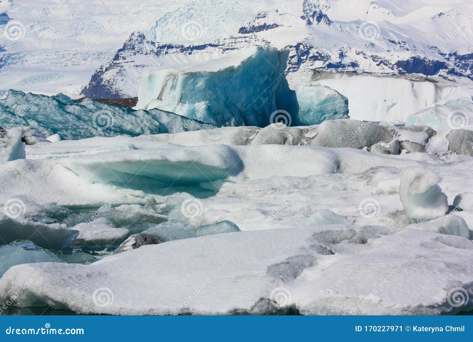 Ice Blocks in Icelandic Cold Waters, Global Warming Stock Image - Image ...