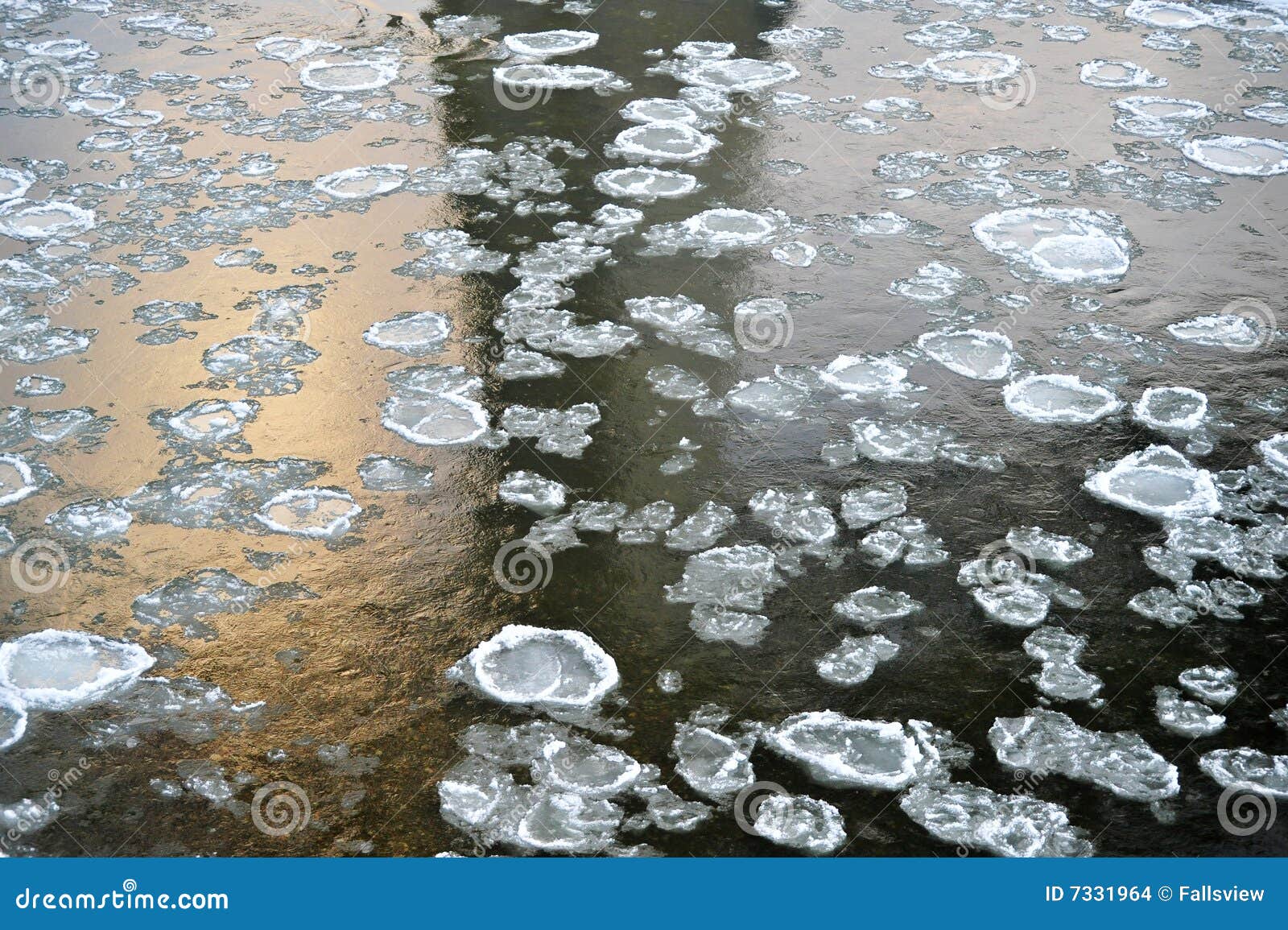Ice blocks in river stock photo. Image of floating, north - 7331964