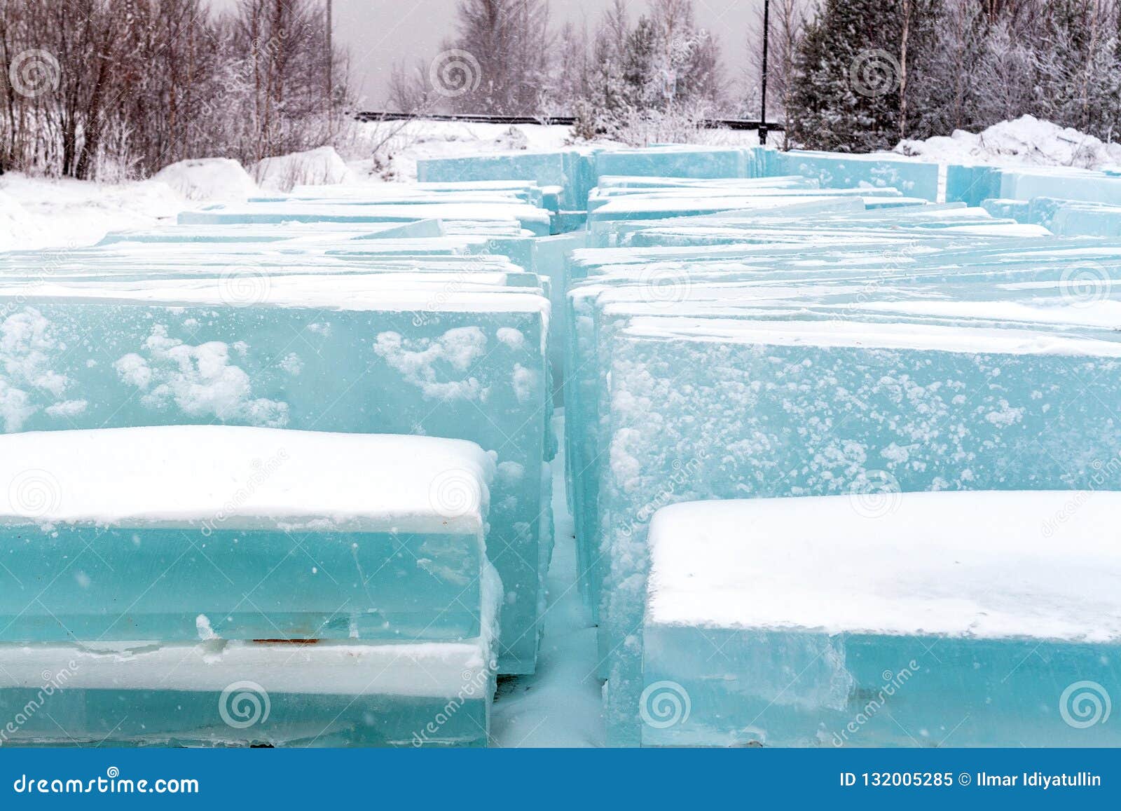 Preparation of Ice Blocks To Create Ice Sculptures for the New Y Stock ...