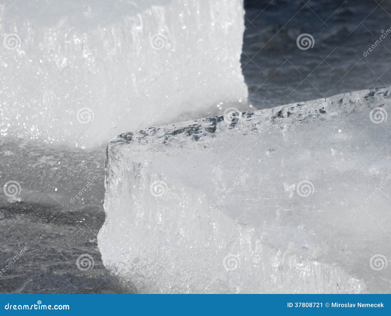 Ice Blocks on Water Surface Stock Image - Image of cubes, melt: 37808721