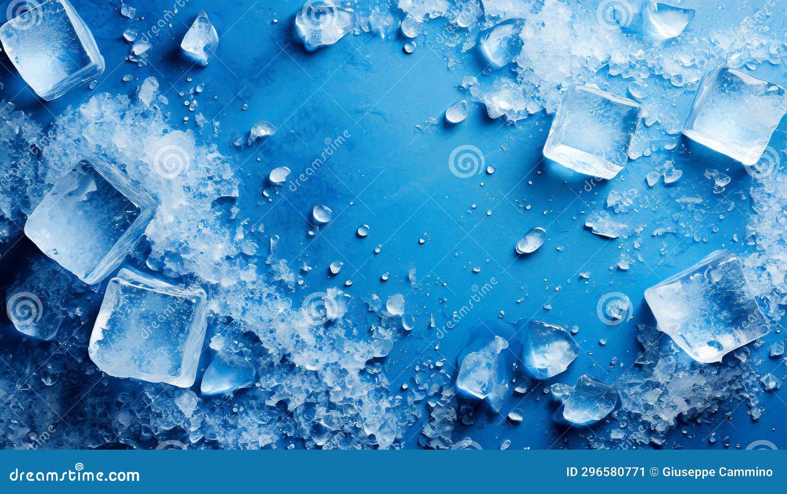 Ice Blue Background, Top View - Generative AI Stock Illustration ...