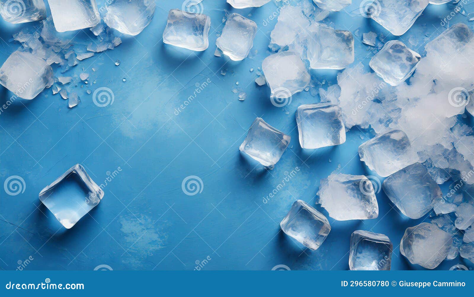 Ice Blue Background, Top View - Generative AI Stock Illustration ...