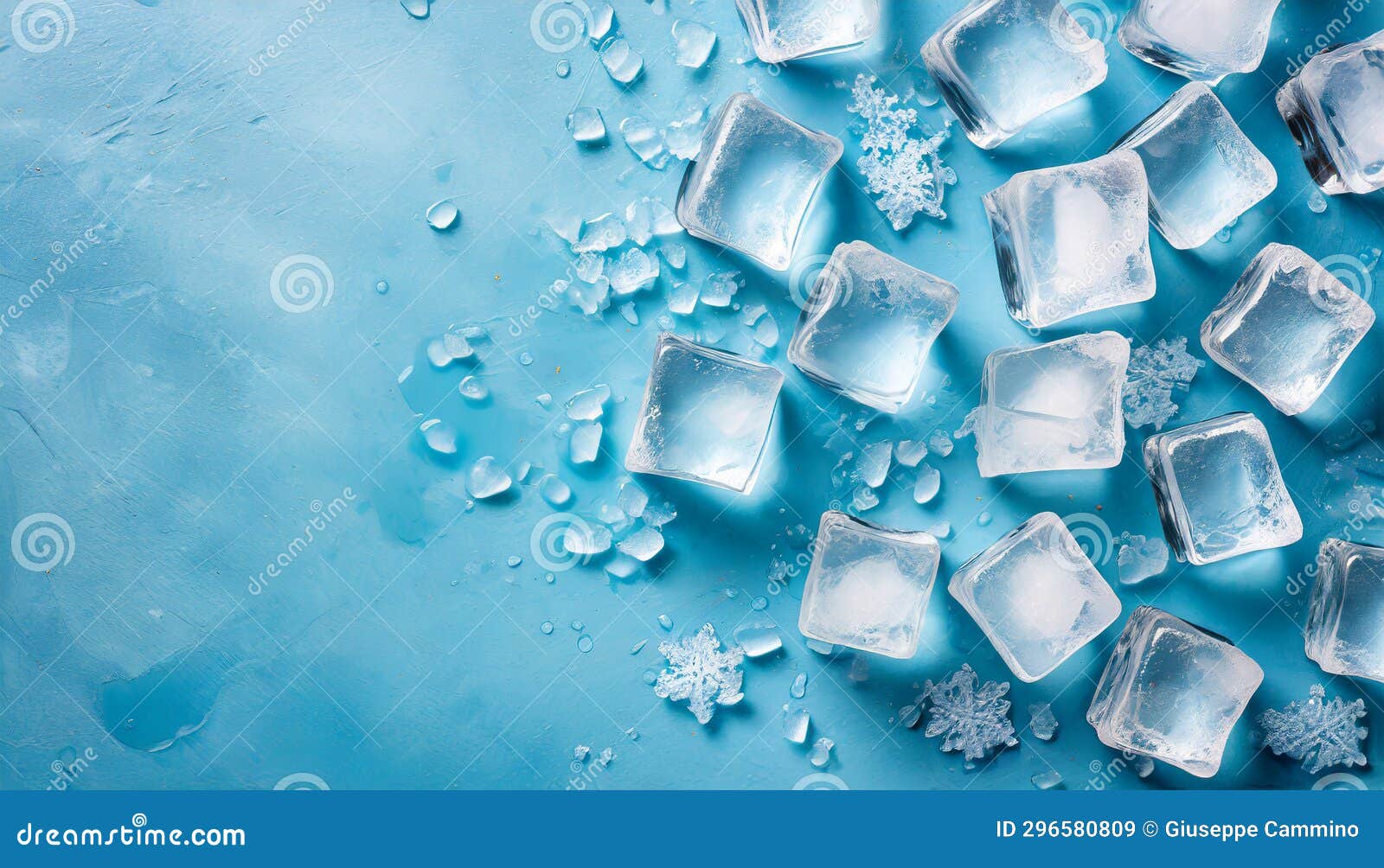 Ice Blue Background, Top View - Generative AI Stock Illustration ...