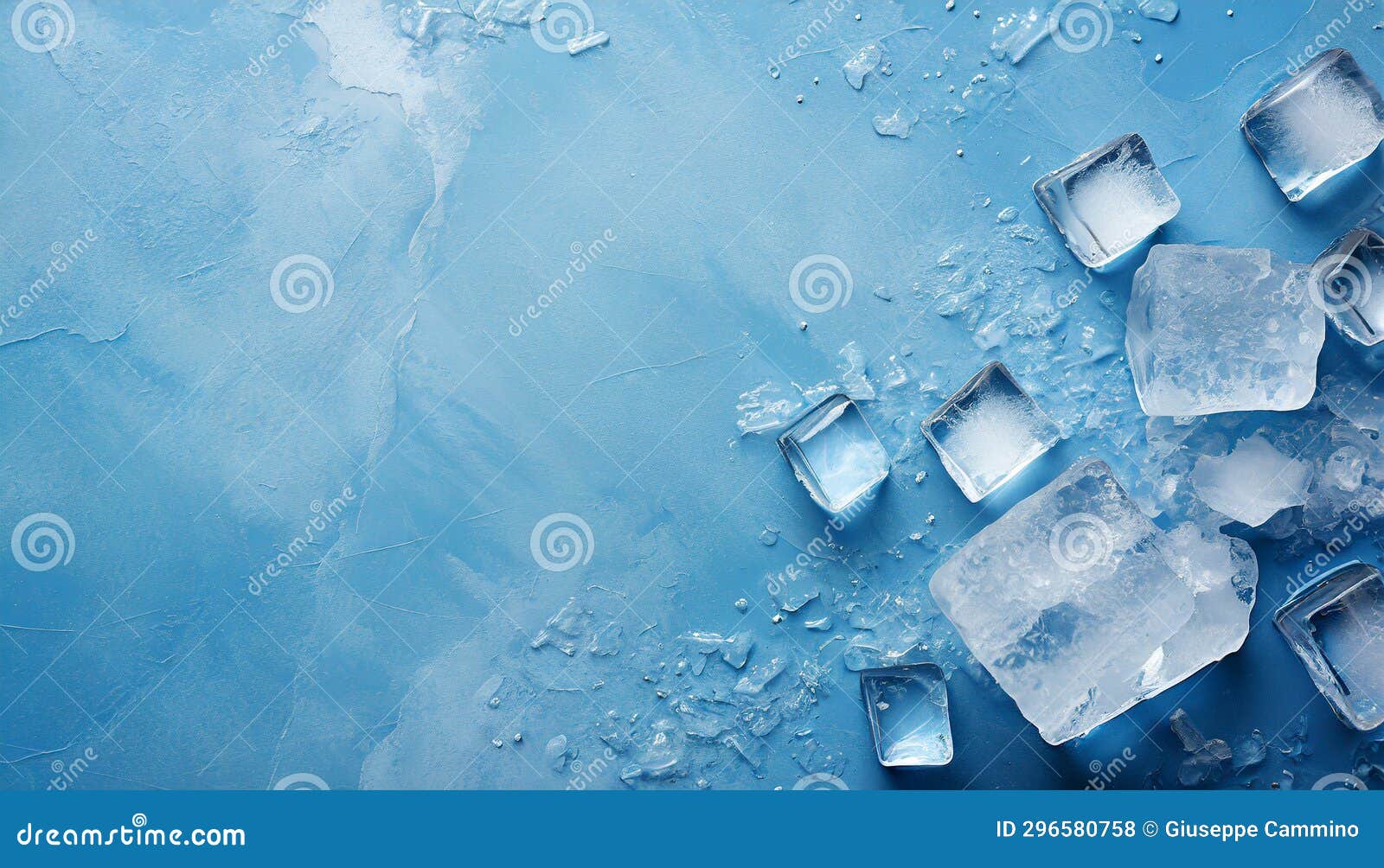 Ice Blue Background, Top View - Generative AI Stock Illustration ...