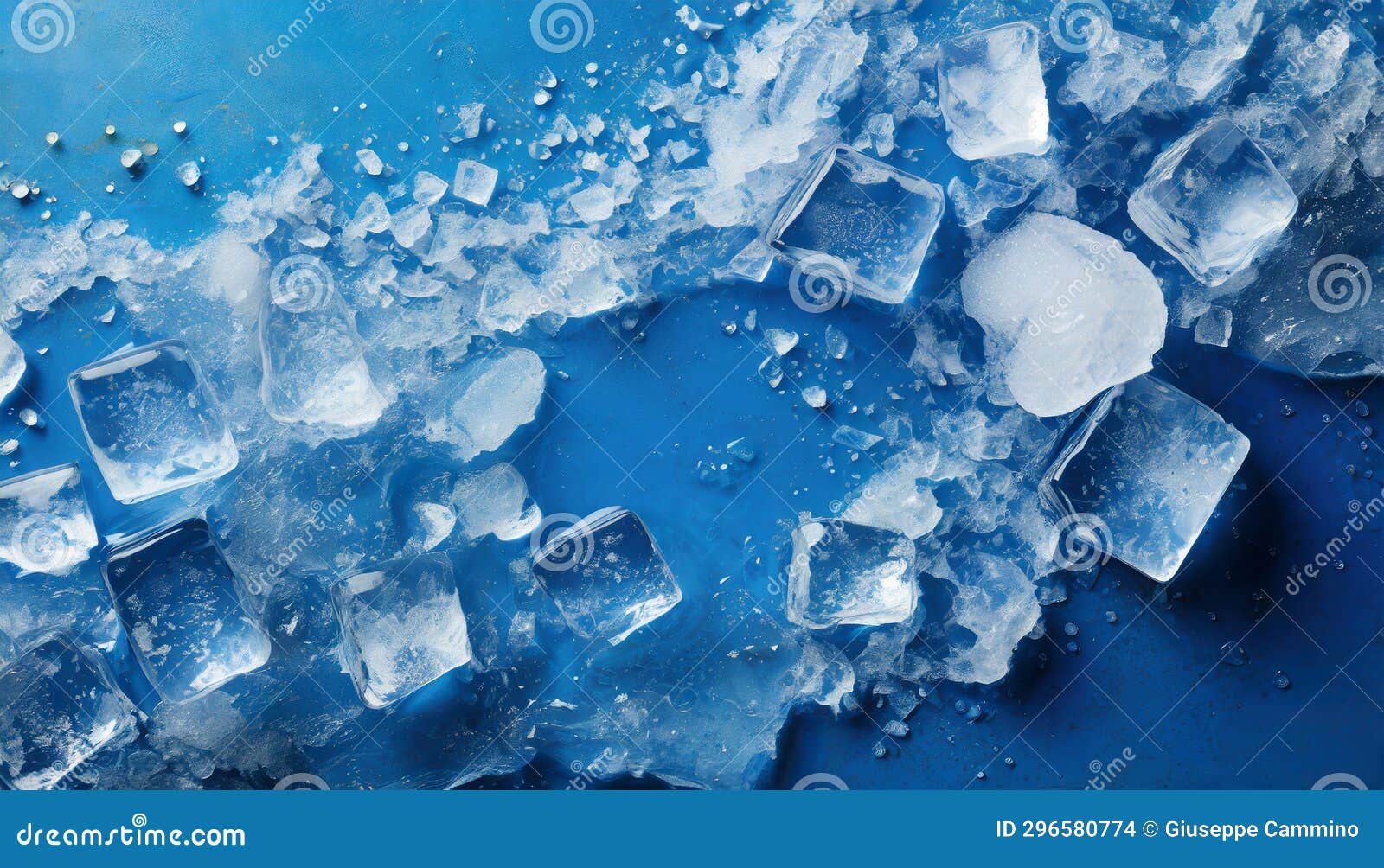 Ice Blue Background, Top View - Generative AI Stock Illustration ...