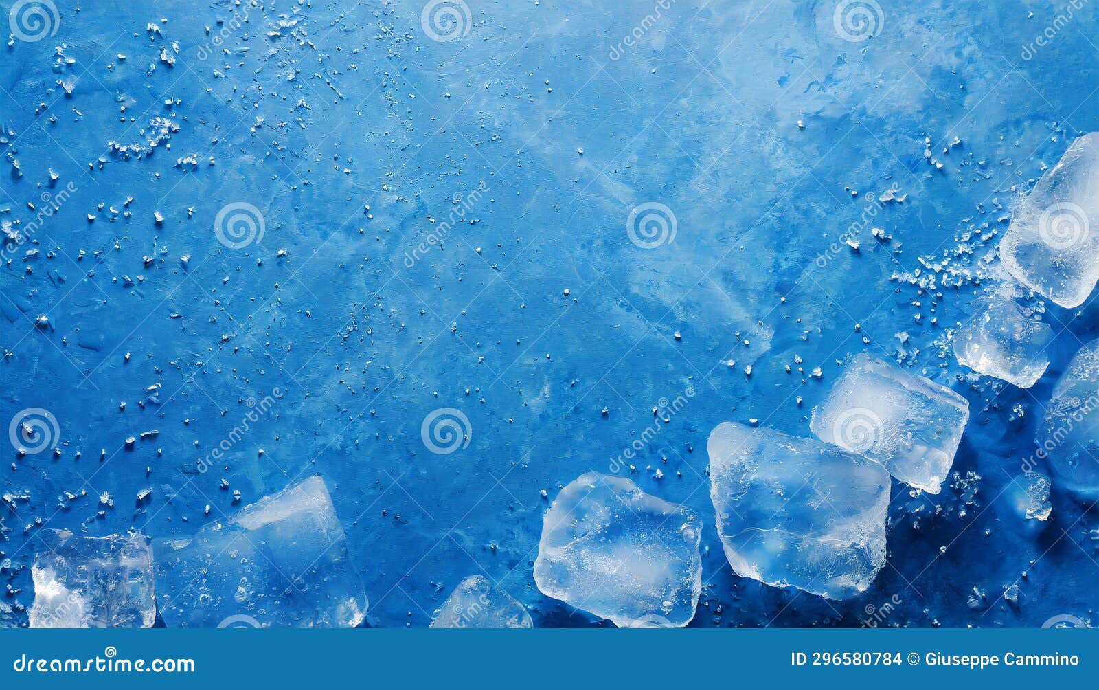 Ice Blue Background, Top View - Generative AI Stock Illustration ...
