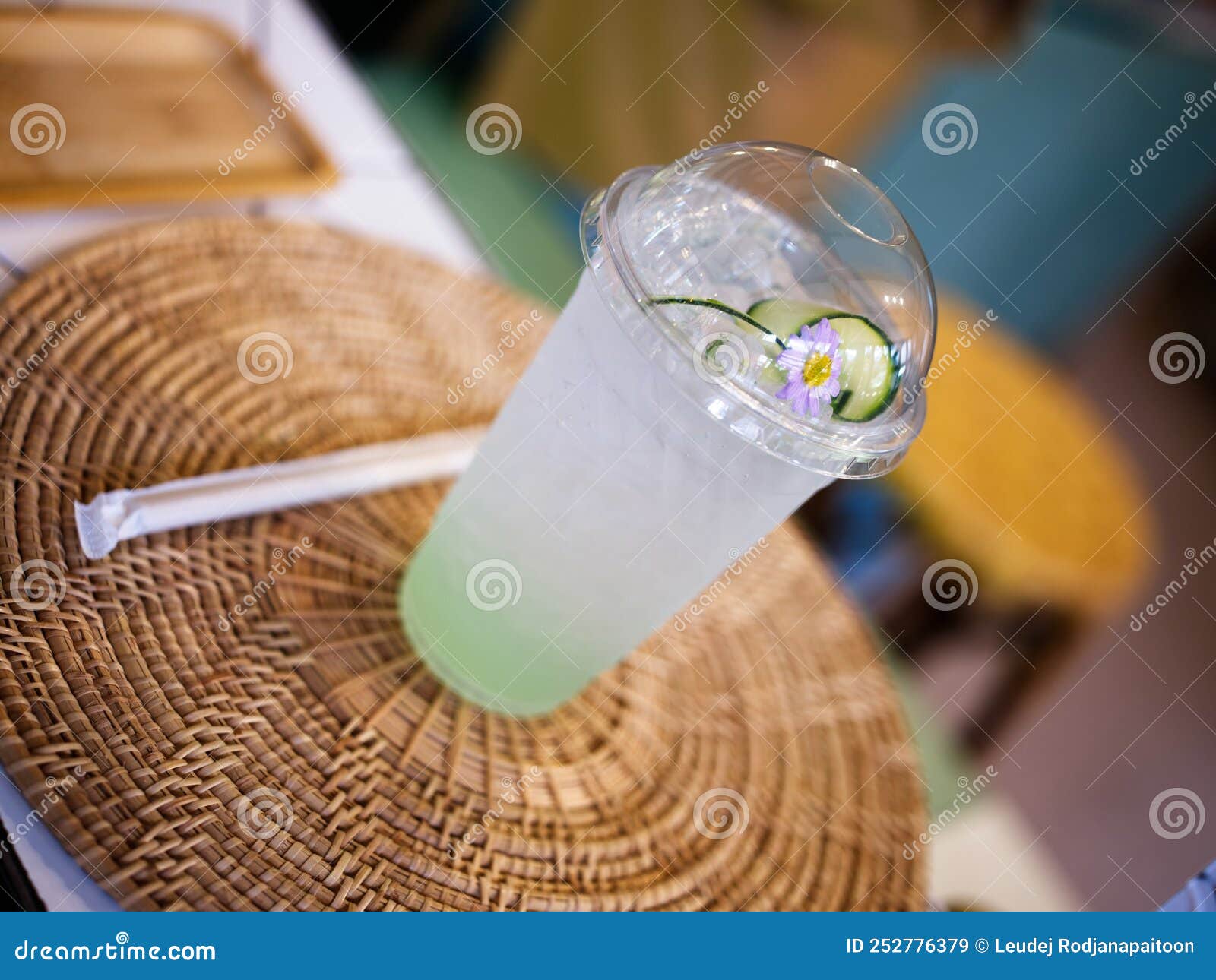 Ice Blue Lime Soda for Summer on Table, Concept Cool Drink Stock Image ...