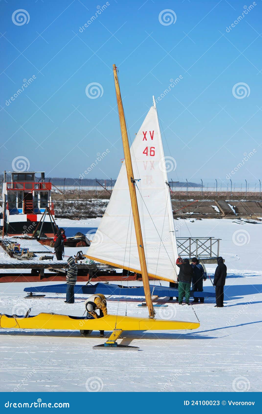 Ice Boat Racing Team editorial stock photo. Image of cold - 24100023