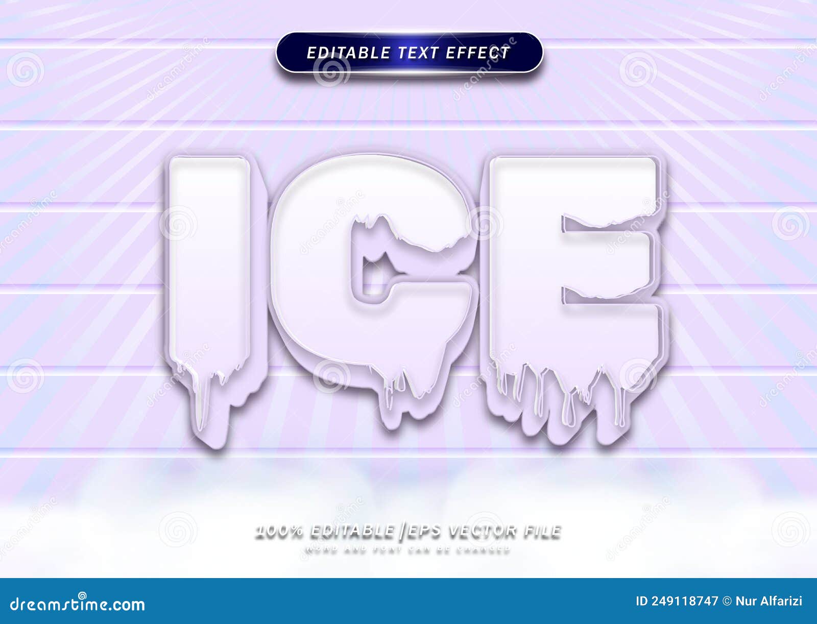 Ice Bold Text Editable Effect. Simple Style Design Stock Vector ...