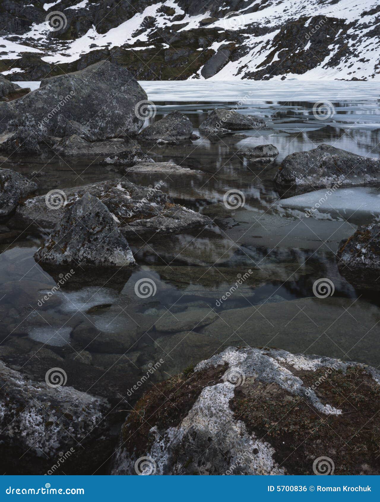Ice Break Up on Mountain Lake Stock Photo - Image of summer, lake: 5700836