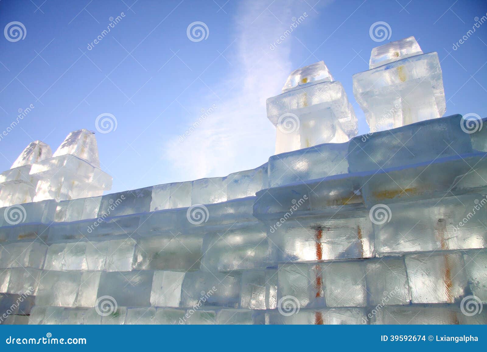 Ice brick wall stock photo. Image of building, clear - 39592674