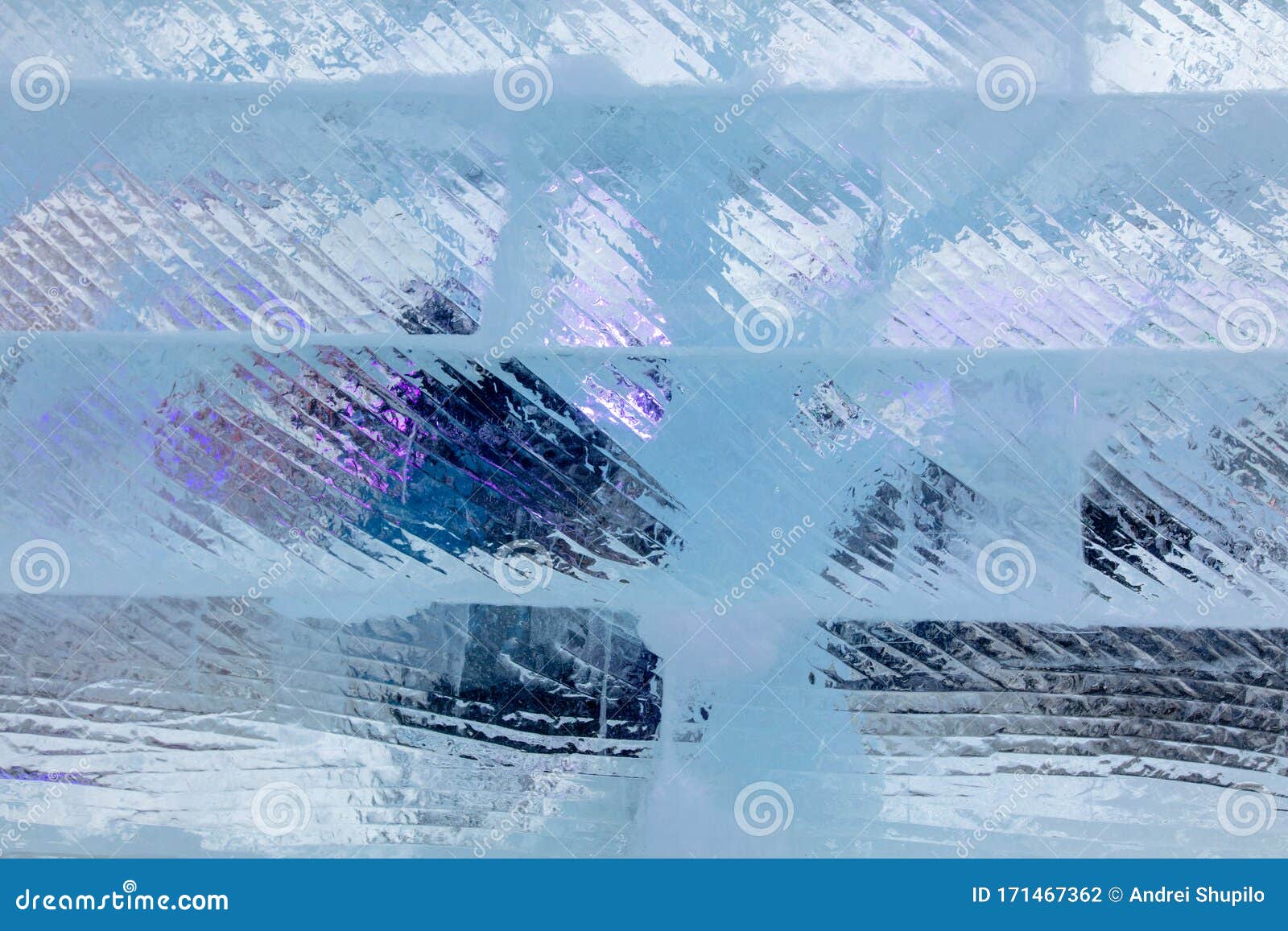 Ice Bricks Backlit in Blue As a Background Stock Photo - Image of clear ...