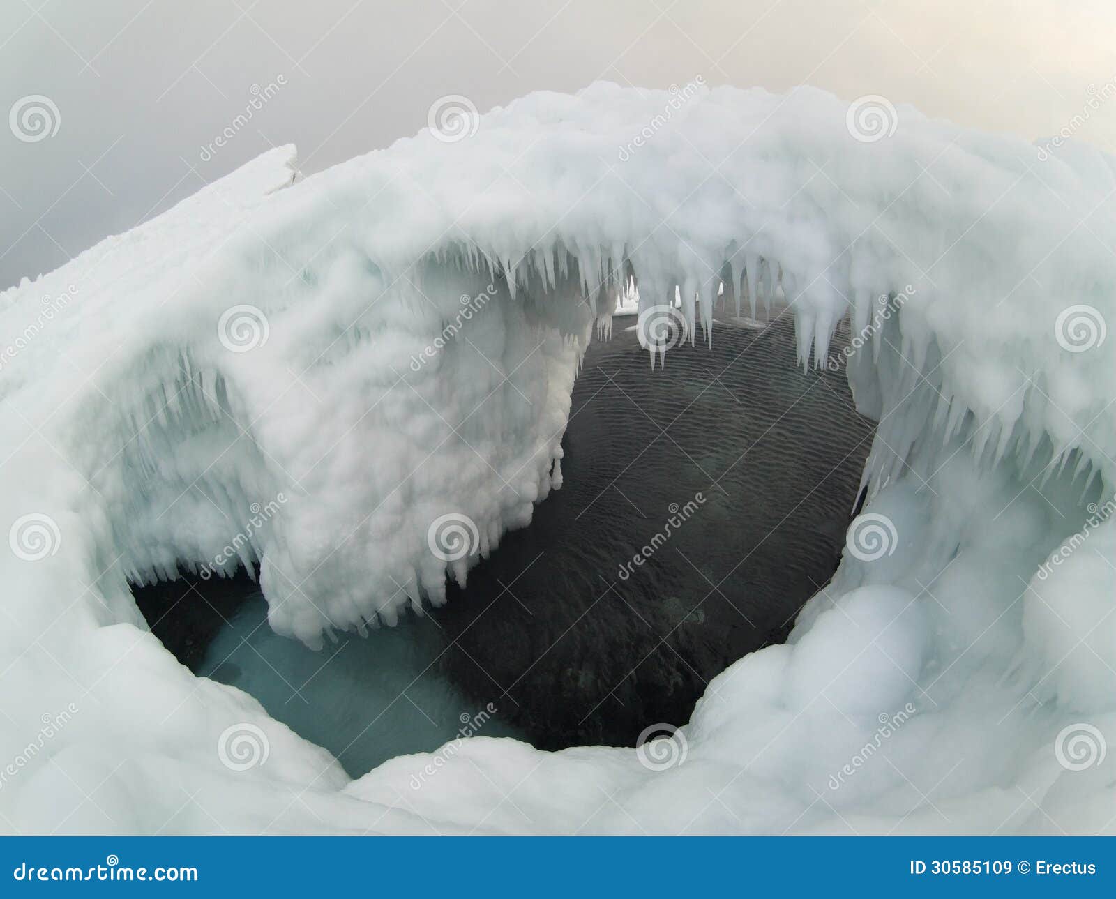 Ice bridge over the sea stock image. Image of icicle - 30585109