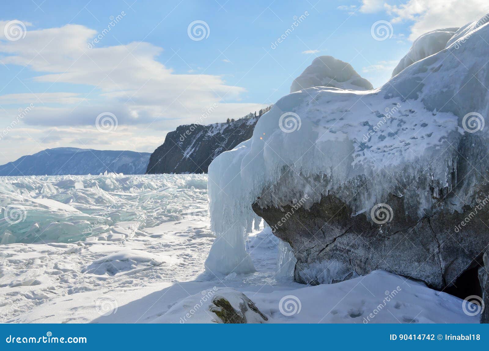 Ice Build-up at Cape Sagan-Zaba, Lake Baikal Stock Photo - Image of ...