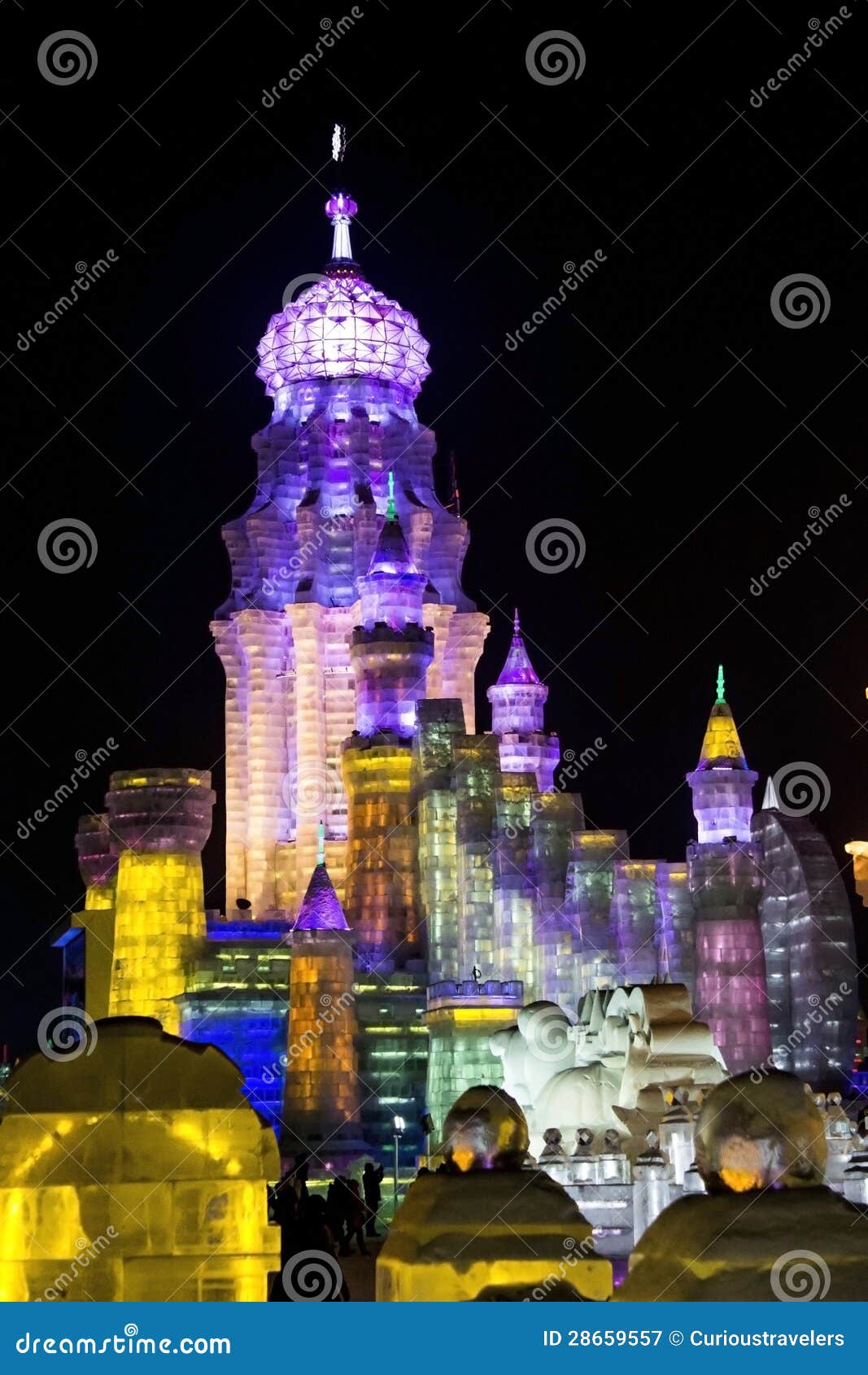 Ice Buildings at the Harbin Ice and Snow World in Harbin China ...
