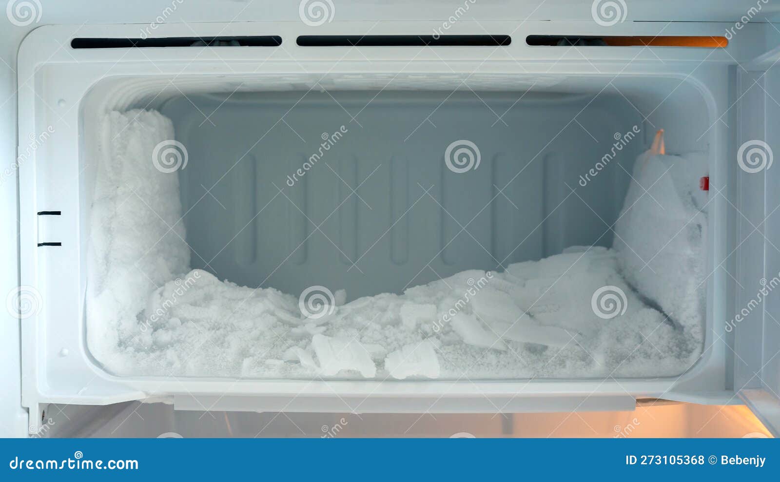 Ice Buildup in an Empty Refrigerator Stock Photo - Image of storage ...