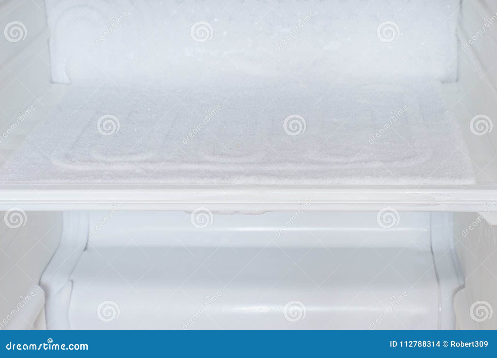 Ice Buildup Inside of a Refrigerator. Stock Photo - Image of cold, snow ...