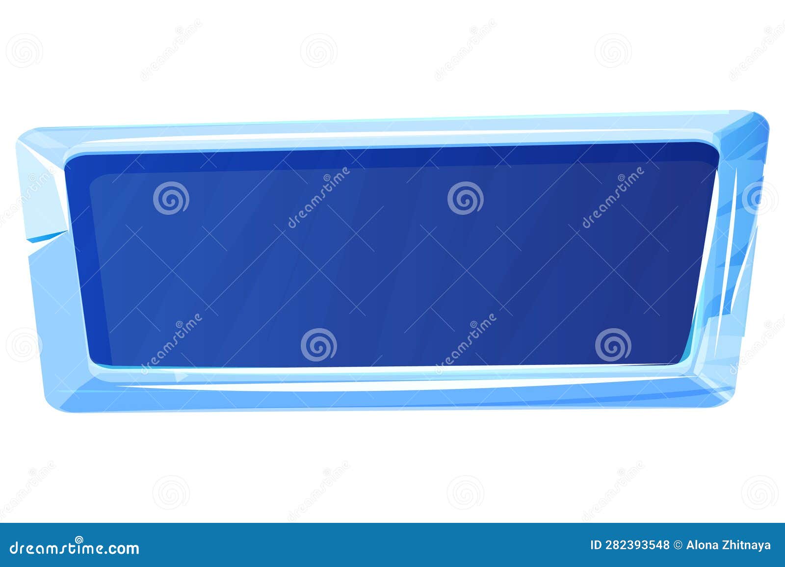 Ice Button, Frozen Frame, Level Menu in Cartoon Style Isolated on White ...