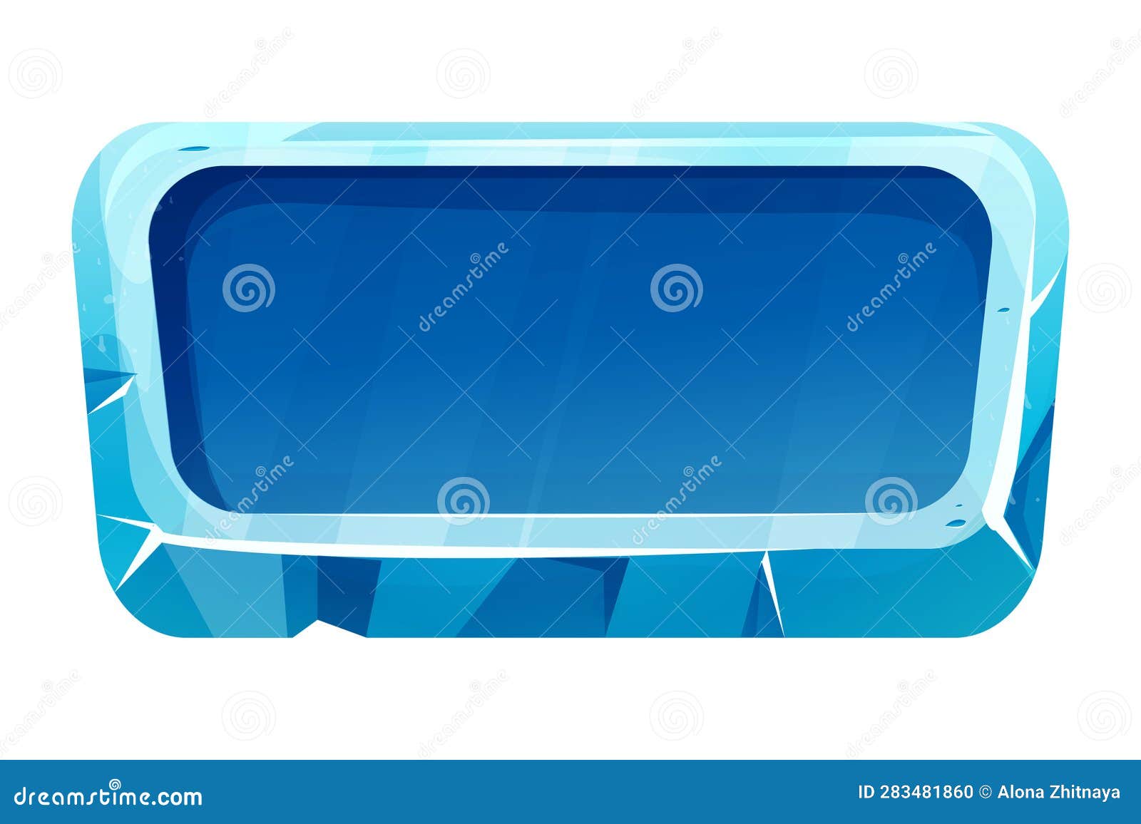 Ice Button, Frozen Frame, Level Menu in Cartoon Style Isolated on White ...