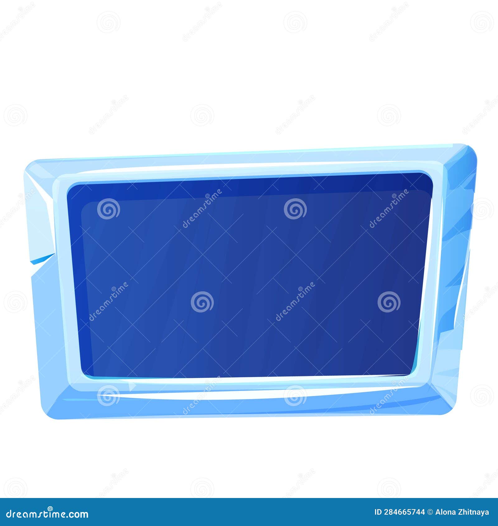 Ice Button, Frozen Frame, Level Menu in Cartoon Style Isolated on White ...